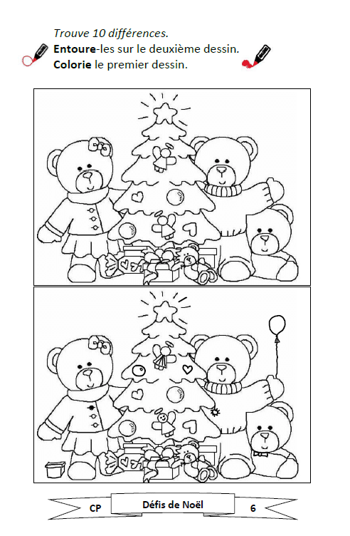 Carnet de défis de Noël CP - Autonomie, Jeux, Lecture, Mathématiques CP ...