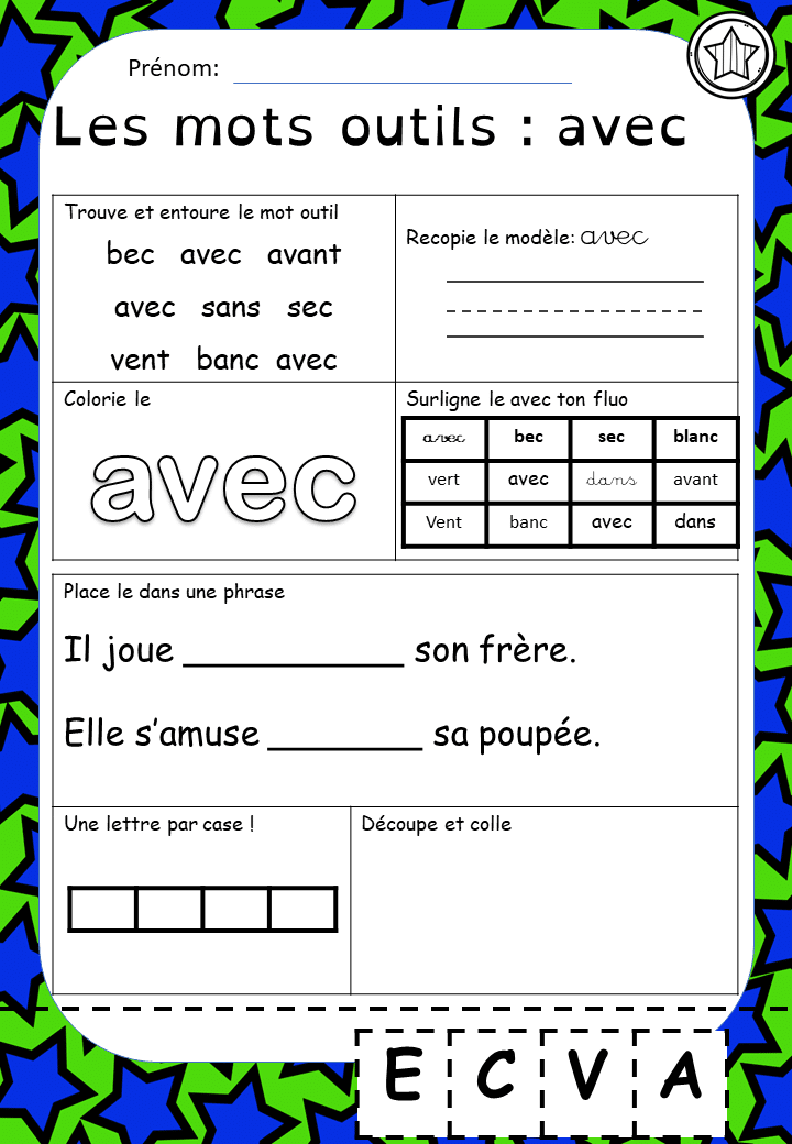 les mots outils en autonomie - Ecriture, Etude de la Langue, Lecture ...
