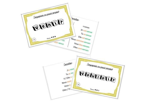 jeu de cartes : le passé composé - Etude de la Langue CM1, CM2 - La ...