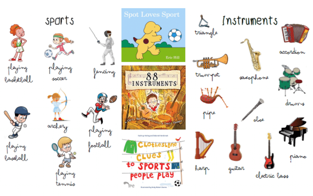 Séquence hobbies (sports and instruments) - Anglais CE1, CE2, CM1, CM2 ...
