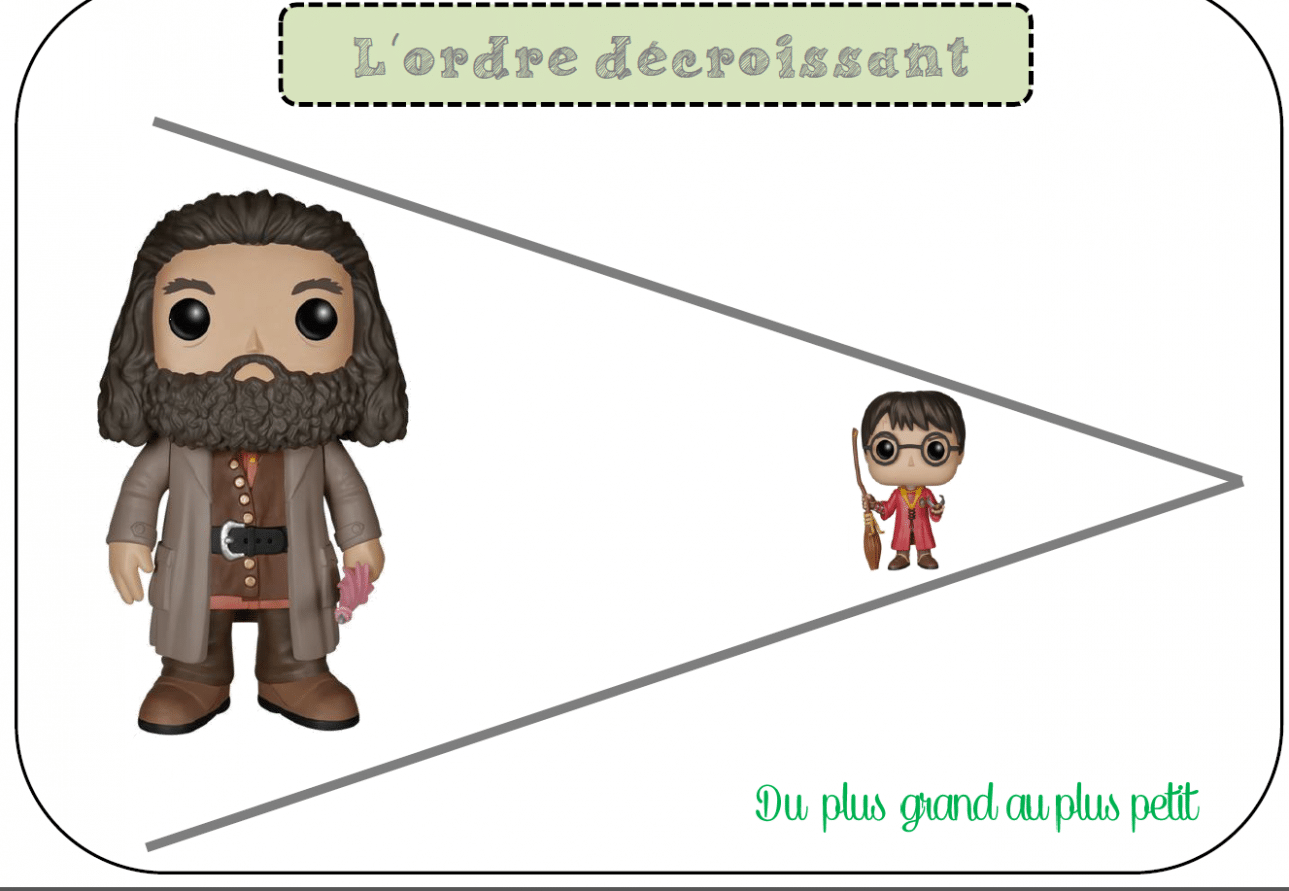 Affichage plus petit plus grand Harry Potter - Mathématiques CE1, CE2 ...