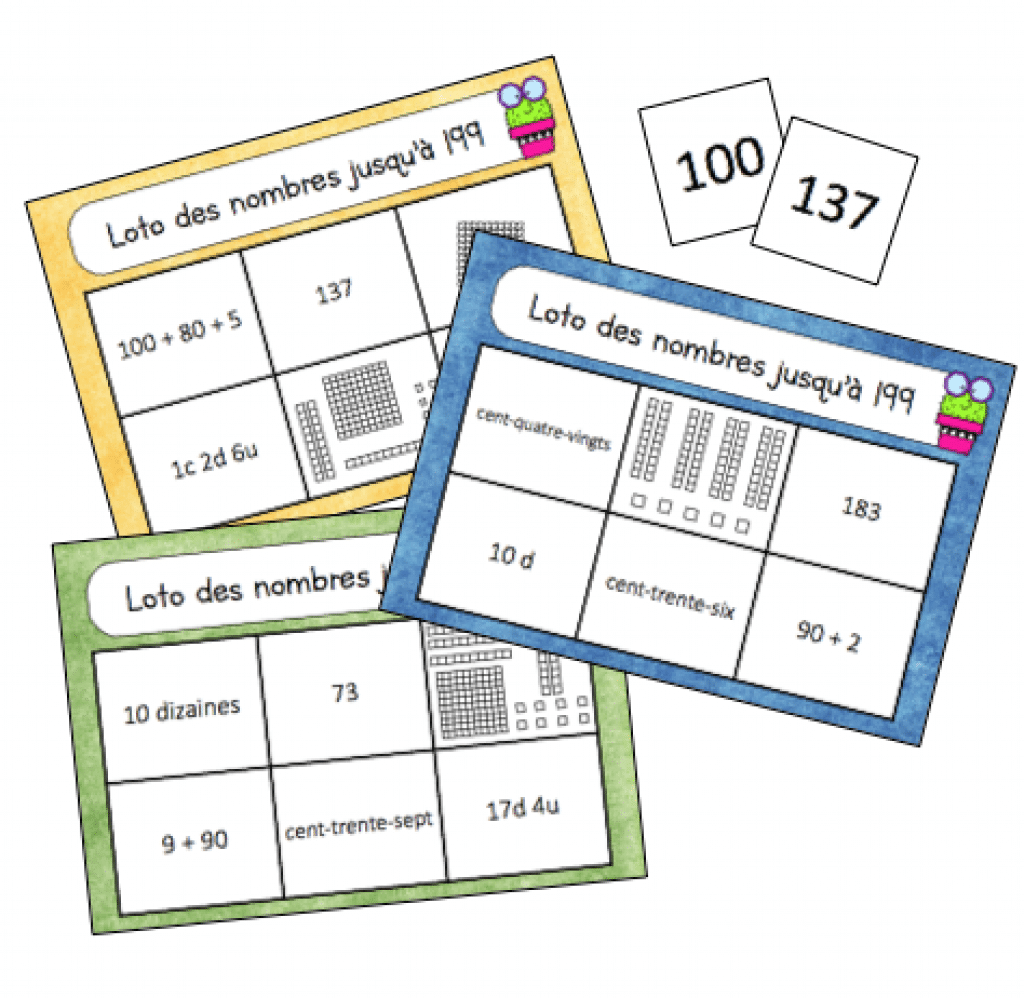 Loto des nombres jusqu'à 199 - Mathématiques CE1 - La Salle des Maitres