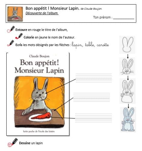 Bon appétit Monsieur Lapin - Lecture, Production écrite CP - La Salle ...