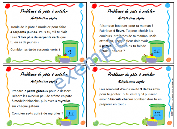 Problèmes de pâte a modeler, extrait gratuit - Mathématiques CE1, CE2 ...