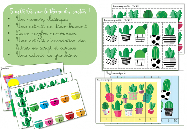 Pack d'activités sur le thème des cactus - Grande Section, Moyenne ...