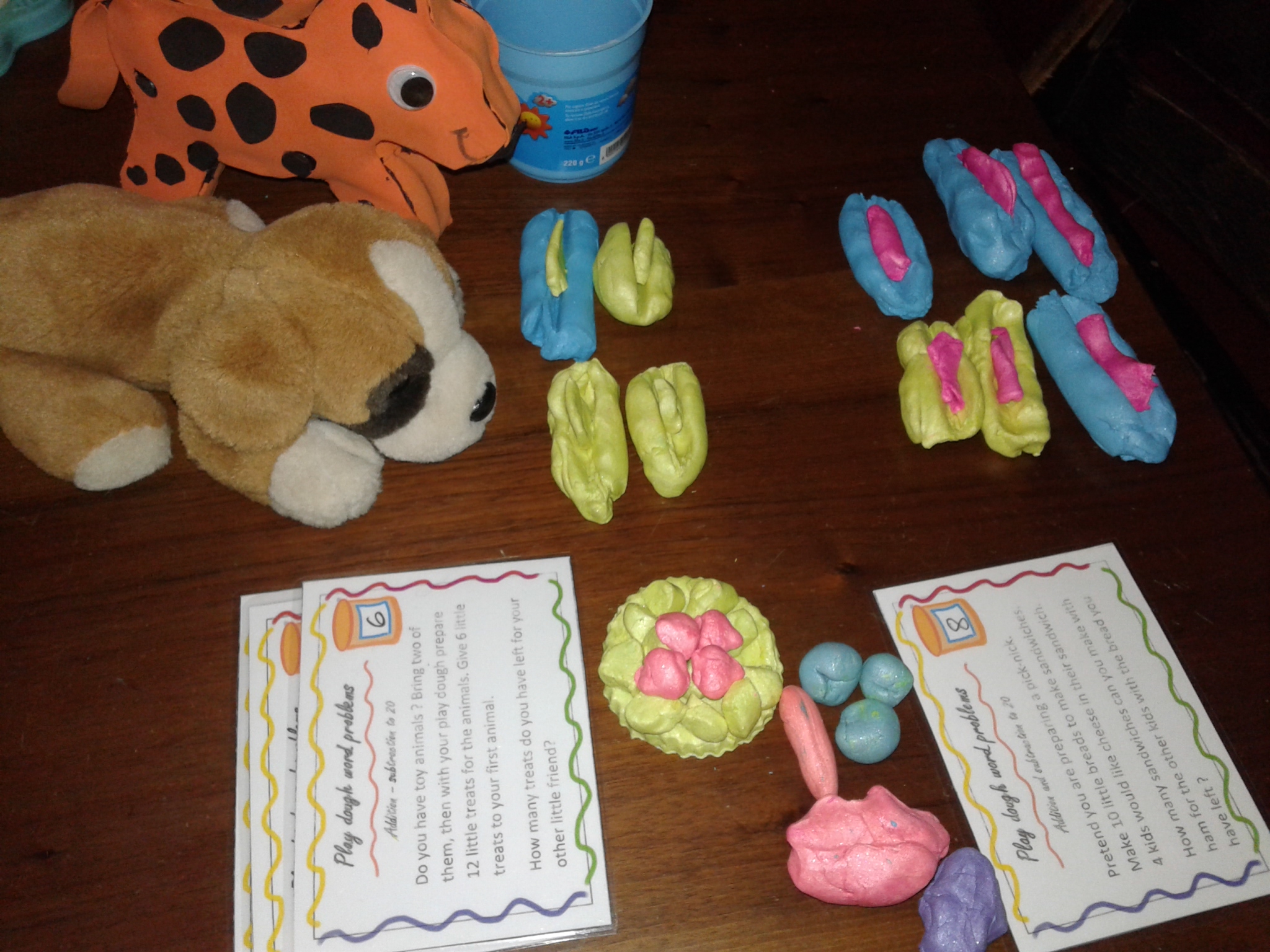 Problèmes de pâte à modeler, cartes à taches - Mathématiques CE1, CE2 ...