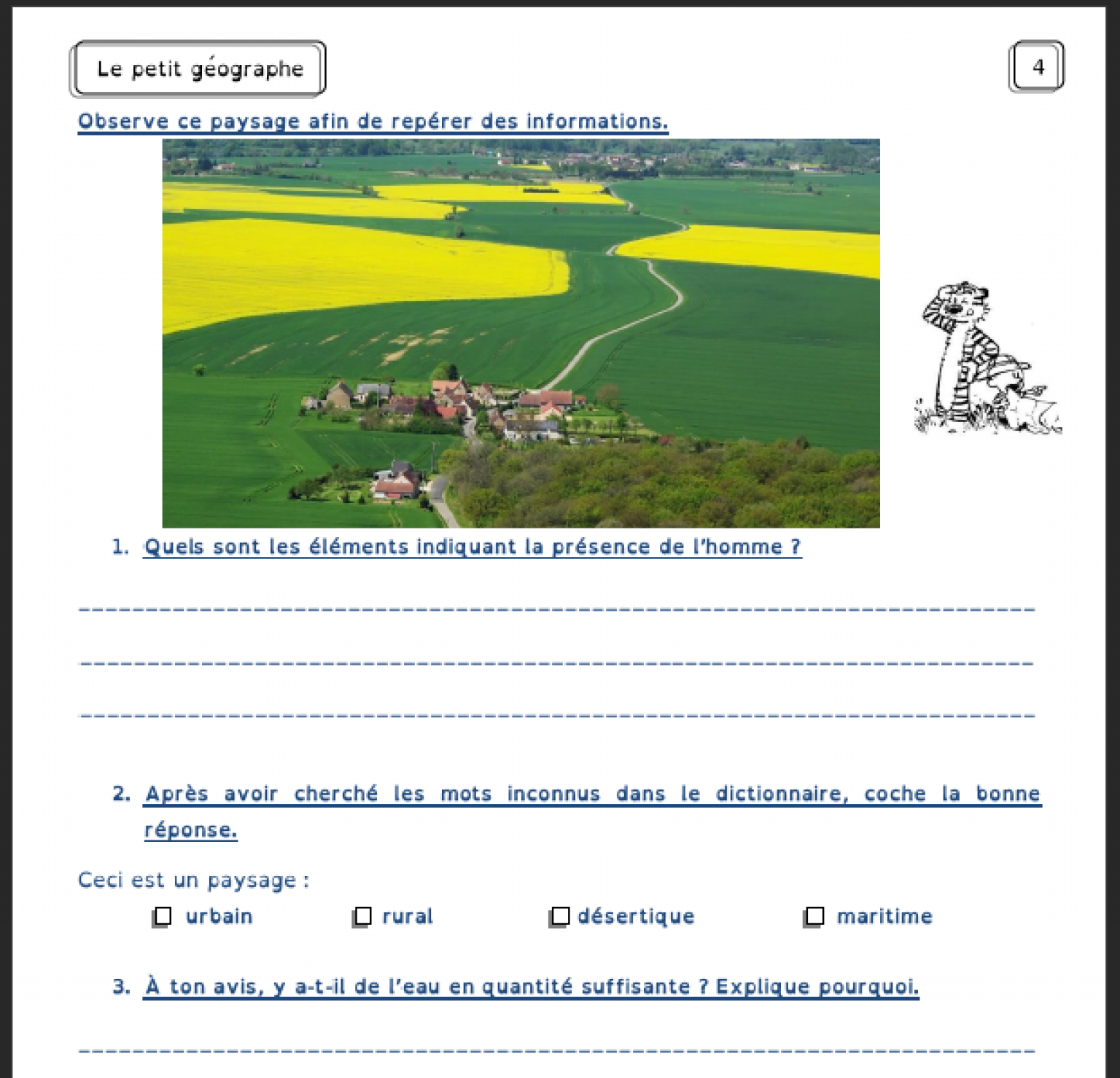 Géographie - Lecture de paysage - Geographie, Lecture CE2, CM1, CM2 ...
