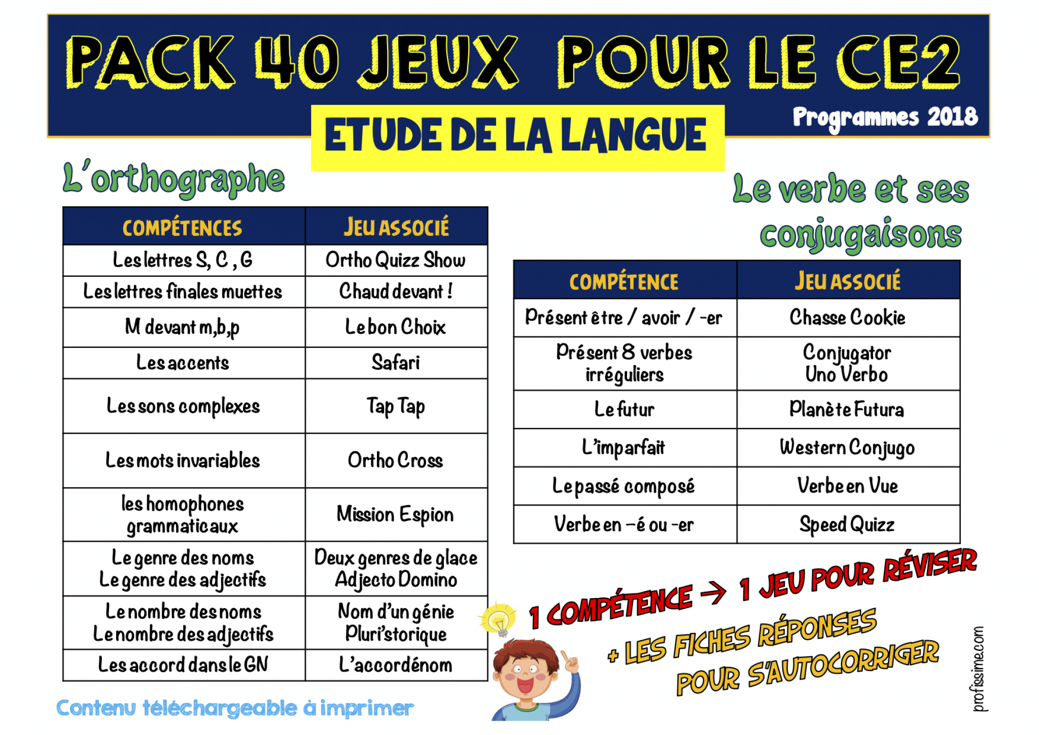 Jeux Français CE2 - Pack Complet - Etude de la Langue CE2 - La Salle ...