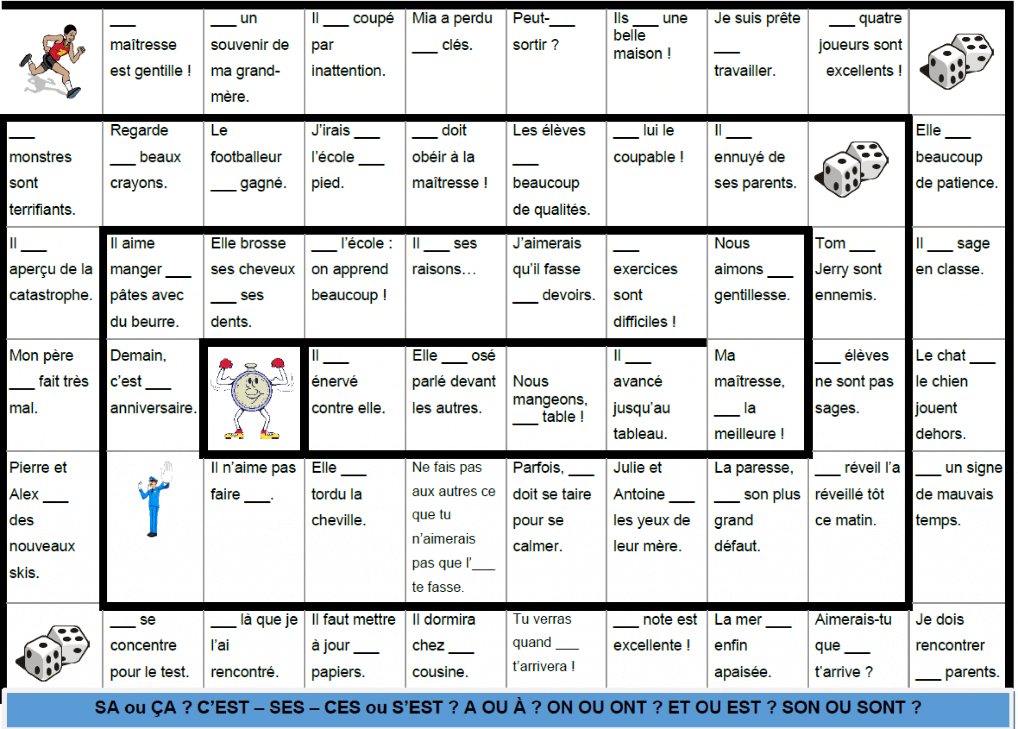 Jeu de l'oie homophones - Etude de la Langue, Jeux CM1, CM2 - La Salle ...