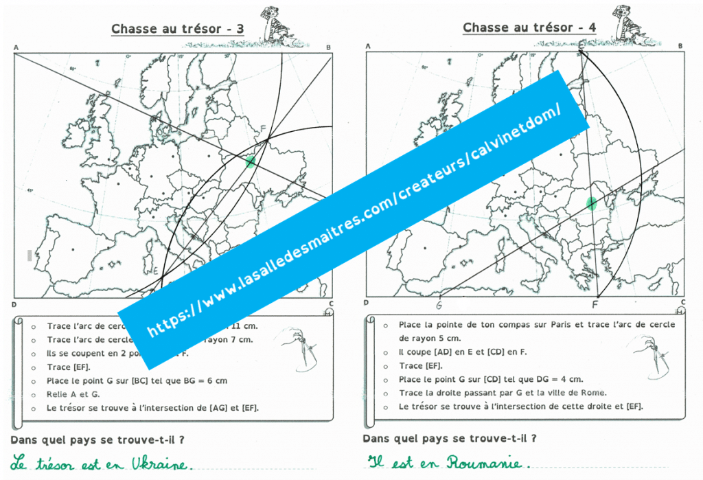 Chasse au trésor - Géométrie & géographie (Ce2 - cycle 3) - Compas ...