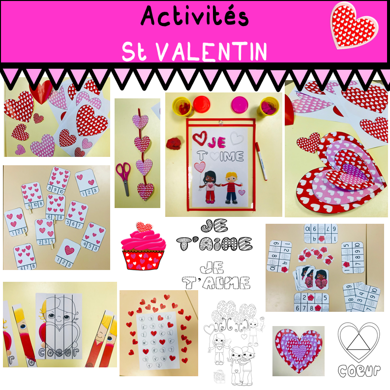 ACTIVITES St VALENTIN - Autonomie, Etude de la Langue, Mathématiques ...