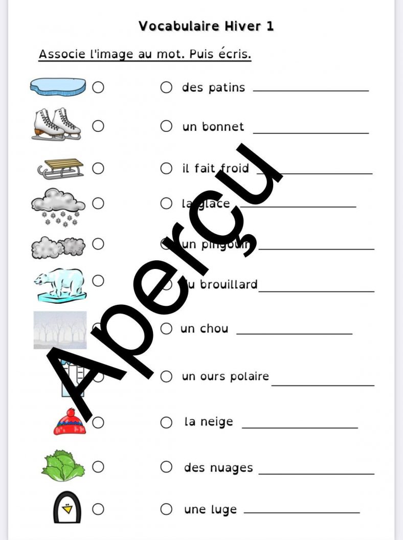 activités / jeux vocabulaire hiver - Jeux, Lecture CE1, CP - La Salle ...