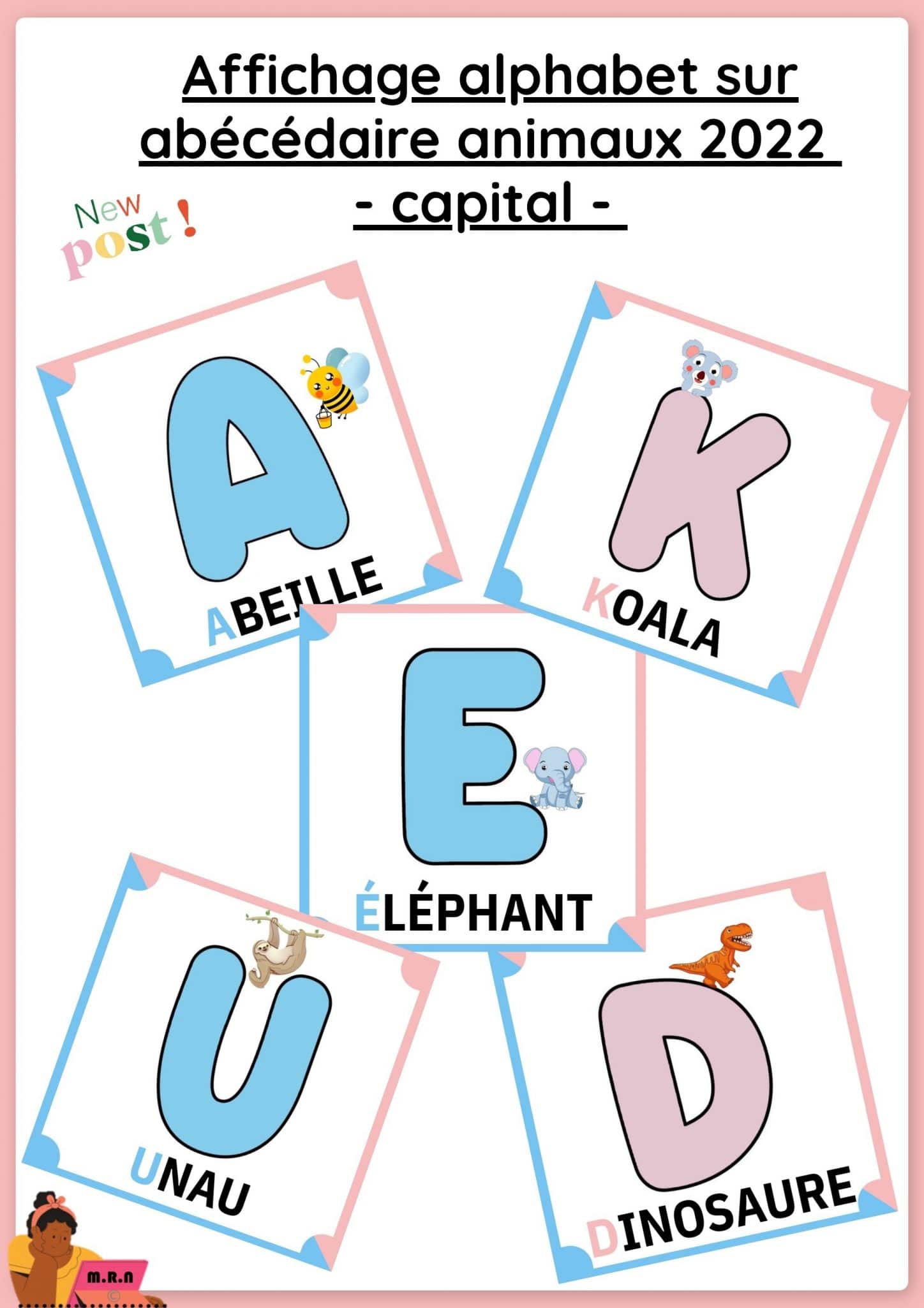 Affichage alphabet sur abécédaire animaux 2022 - capital - Ecriture ...