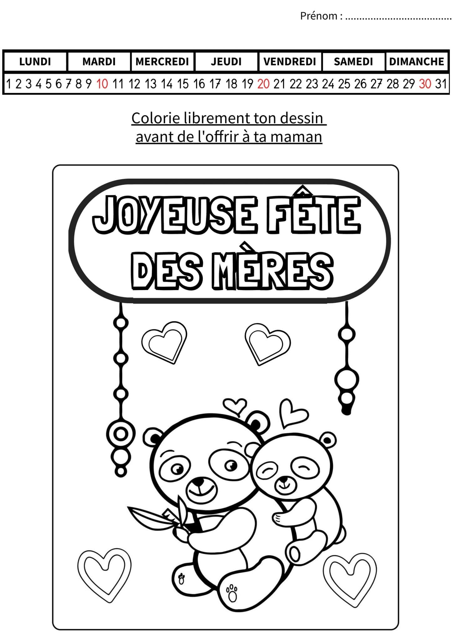Coloriage la fête des mères - Découverte du Monde, Ecriture CE1, CE2 ...