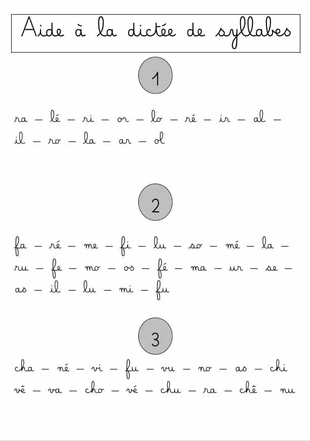 Aide aux dictées de syllabes et de mots CP - 5 pages - Ecriture ...