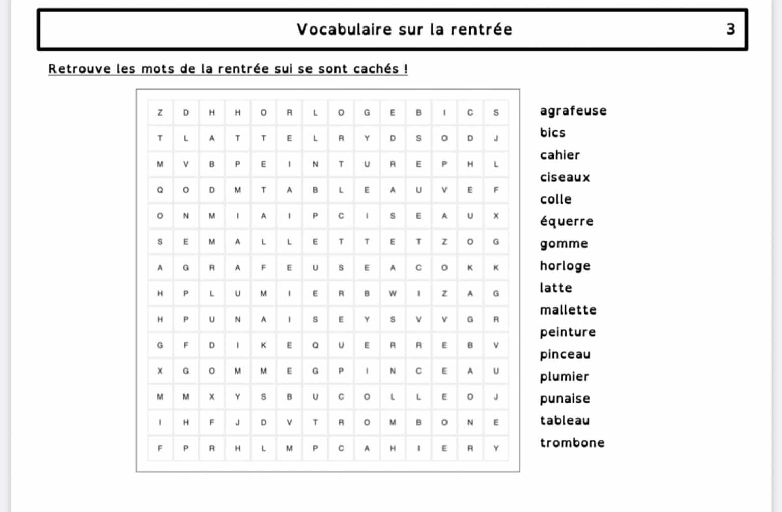 Mur de mots / vocabulaire / exercices - CP - La Salle des Maitres