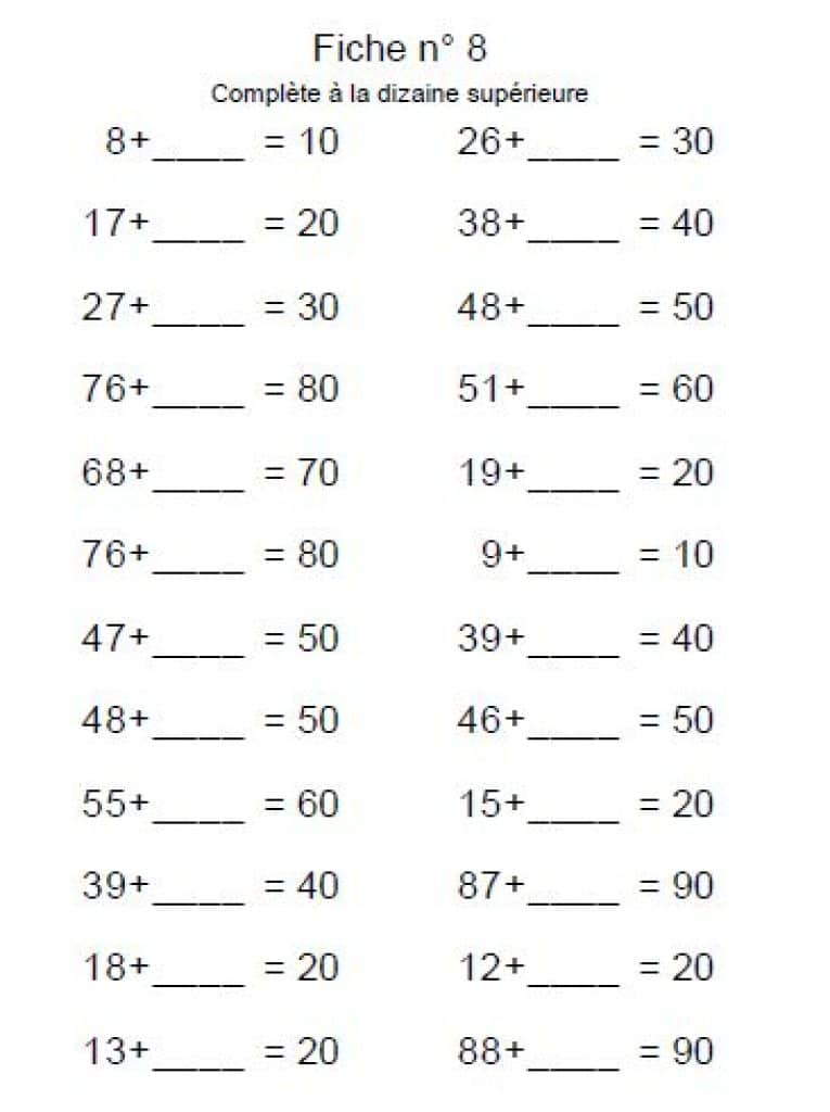 Cahier de 31 fiches de calcul CE1 + corrigé - Mathématiques CE1 - La ...
