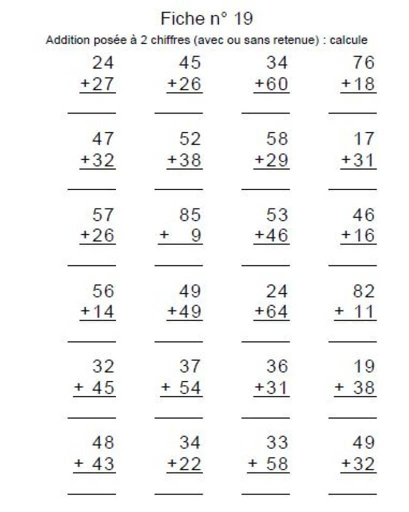 Cahier de 31 fiches de calcul CE1 + corrigé - Mathématiques CE1 - La ...