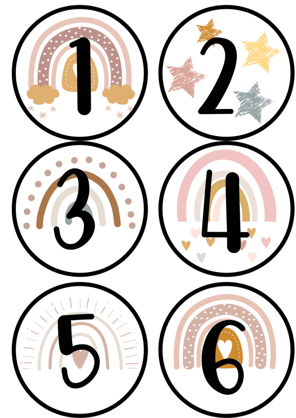 Décor Classe | Rainbow Boho | Calendrier Nombres Affiches modifiable ...