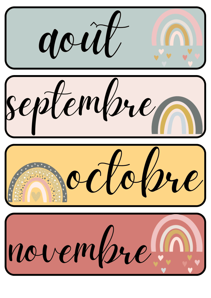 Décor Classe | Rainbow Boho | Calendrier Nombres Affiches modifiable ...