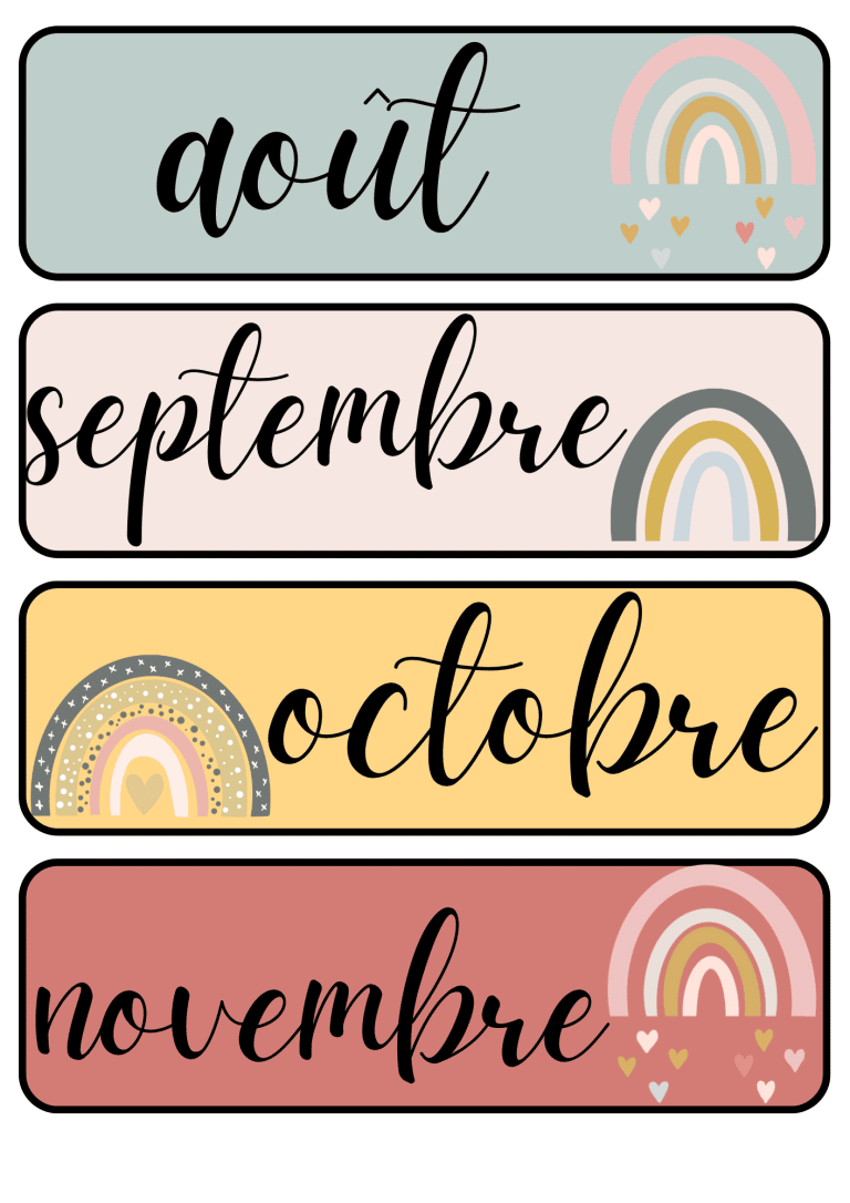 Décor Classe | Rainbow Boho | Calendrier Nombres Affiches modifiable ...