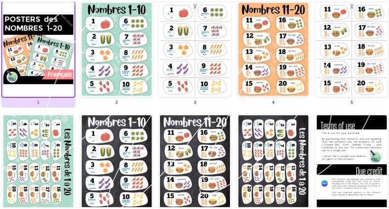 Affiche des Nombres de 1-20, Décor - Mathématiques CE1, CP, Grande ...