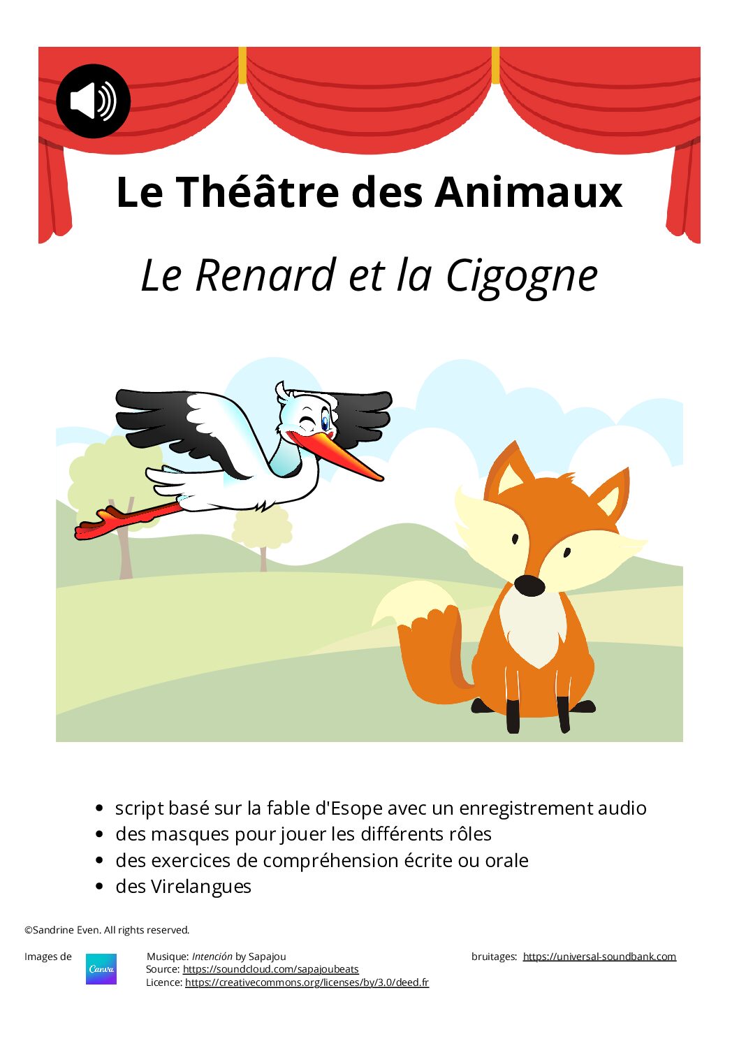 Le Théâtre des Animaux : Le Renard et la Cigogne - Lecture CE2, CM1 ...
