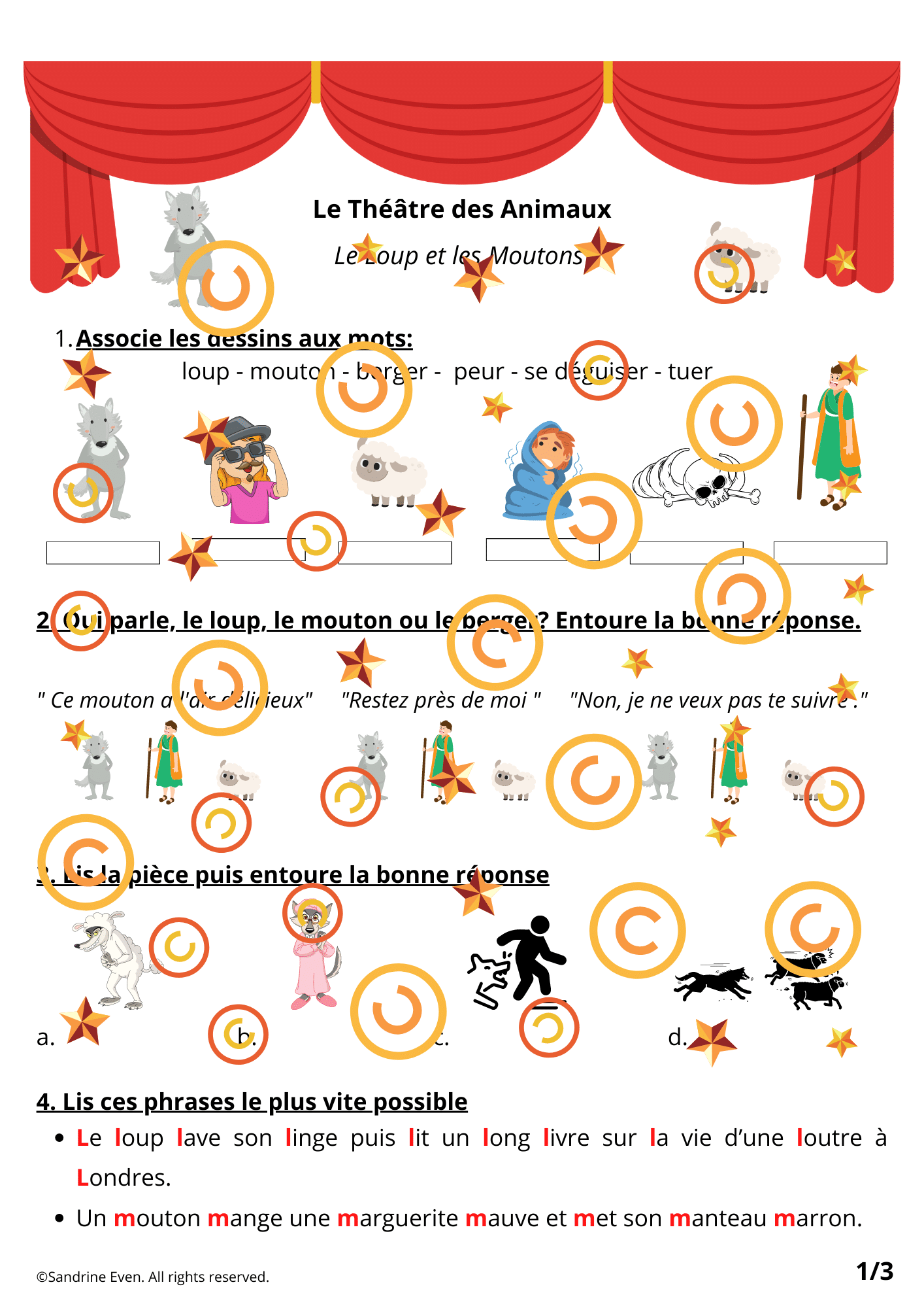 Le Théâtre des Animaux : 10 Fables de J. de la Fontaine (d'après Esope ...