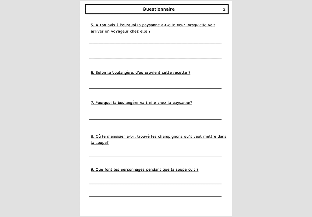 Histoire de la soupe au caillou et exercices - Lecture CE1, CP - La ...