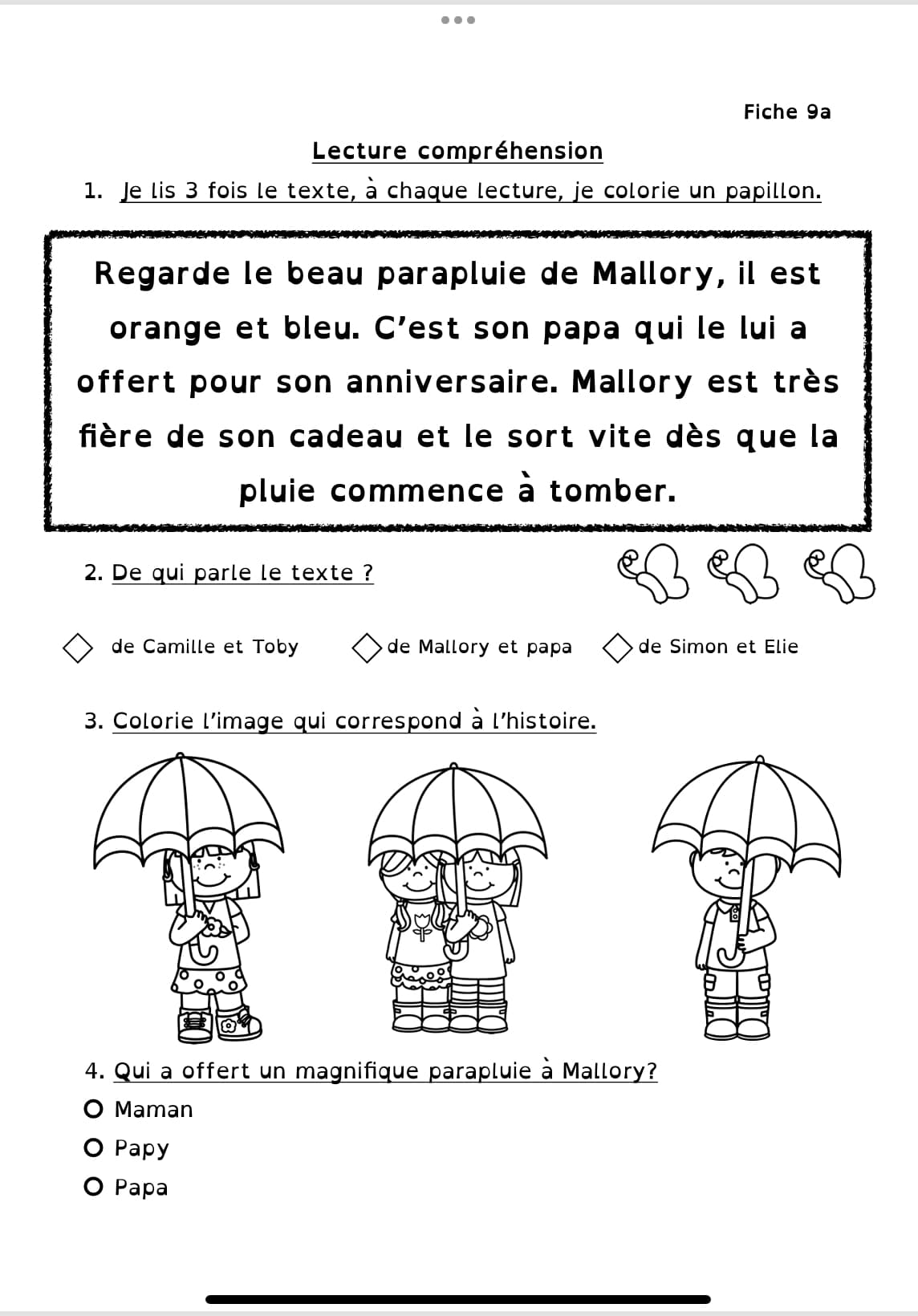 Fichier lecture compréhension sur le printemps - Lecture CE1, CP - La ...