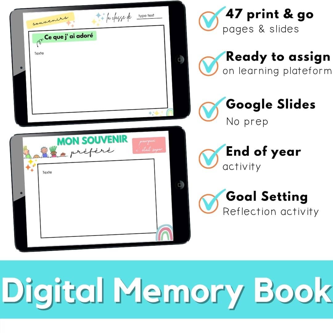 Memory Book GOOGLE SLIDES Printables Fin d' année - Production écrite ...