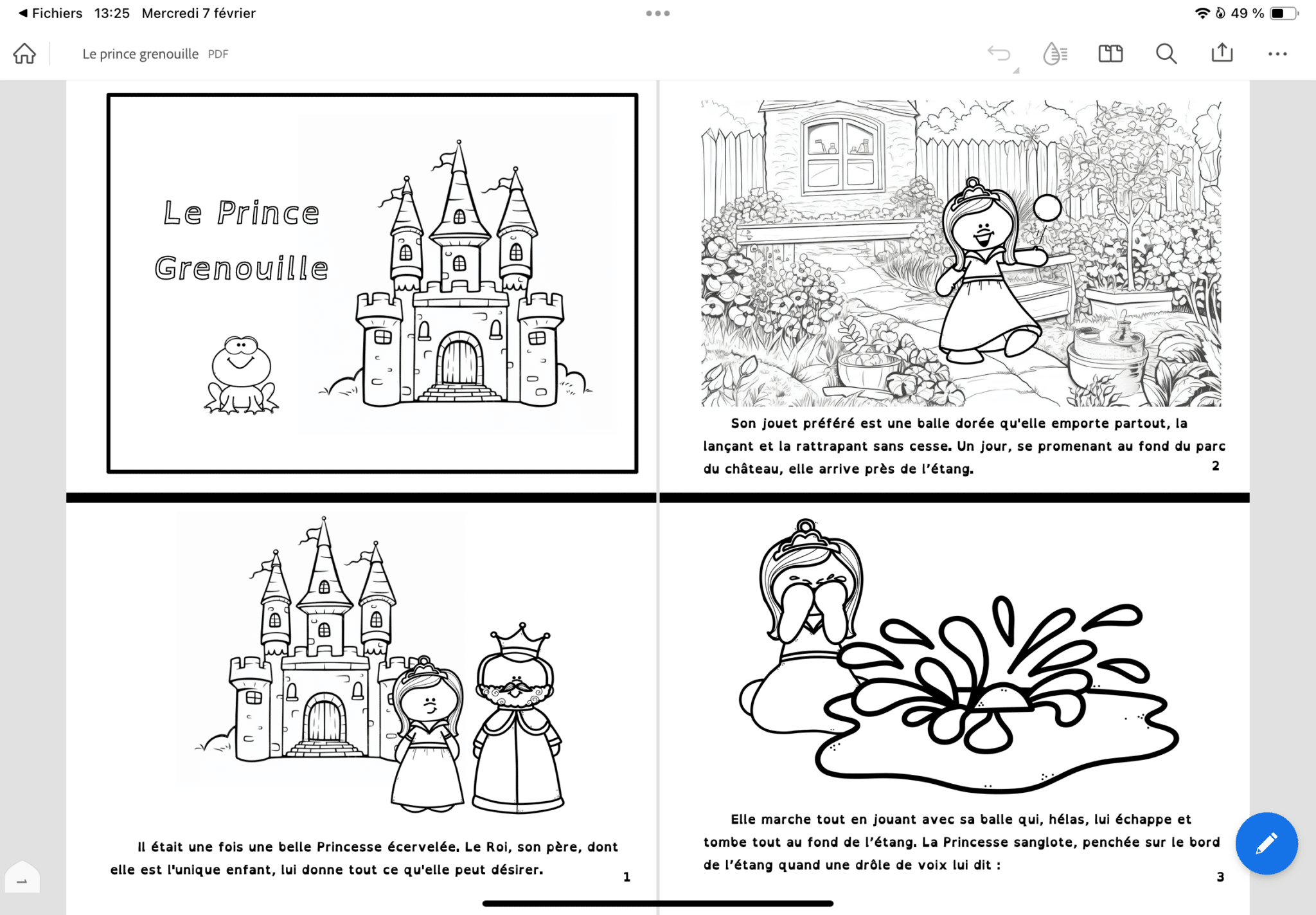 Histoire du Prince Grenouille, vocabulaire, compréhension - Lecture CE1 ...