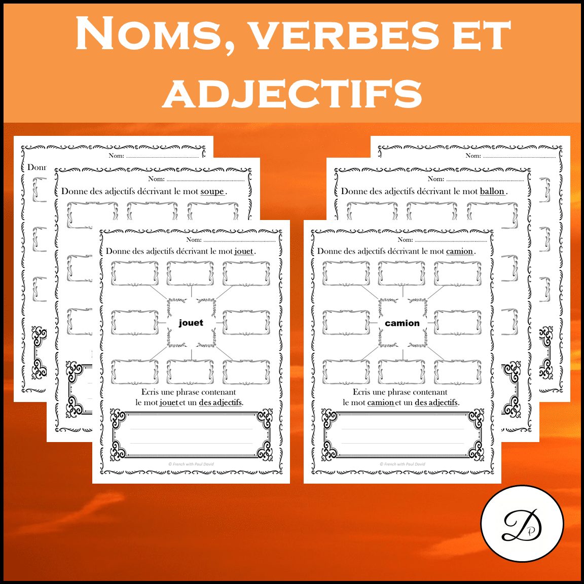 Noms, verbes et adjectifs - Etude de la Langue CE1, CE2, CM1, CM2 - La ...