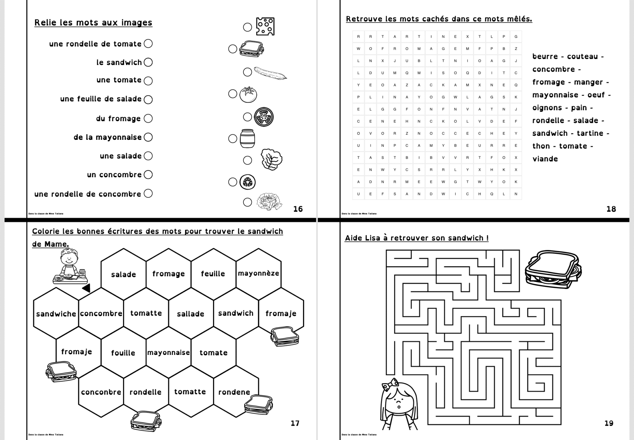 Lecture : le concours du meilleur sandwich - Lecture CE1, CP - La Salle ...